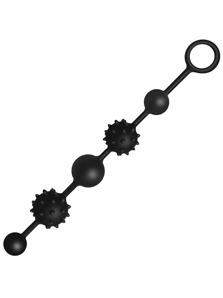Большая анальная цепочка "BIG BLACK ANAL SILICONE BEADS" 35см