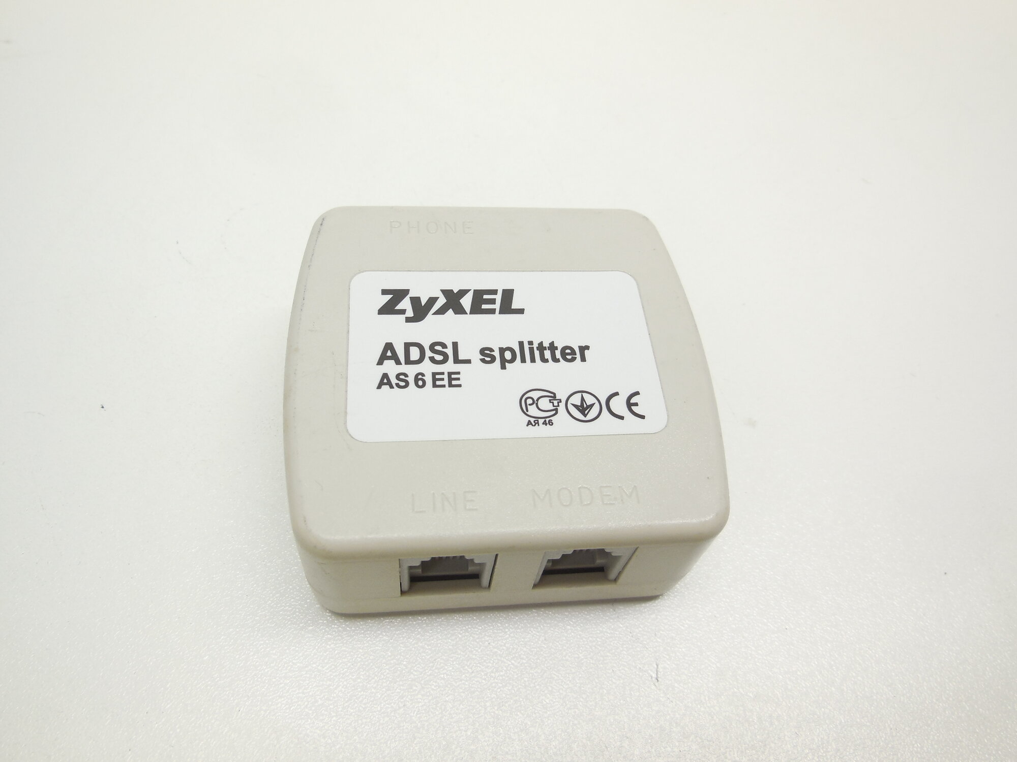 ADSL телефонный сплиттер ZyXel AS6EE, DSL-30CF adsl splitter универсальные для ADSL модемов