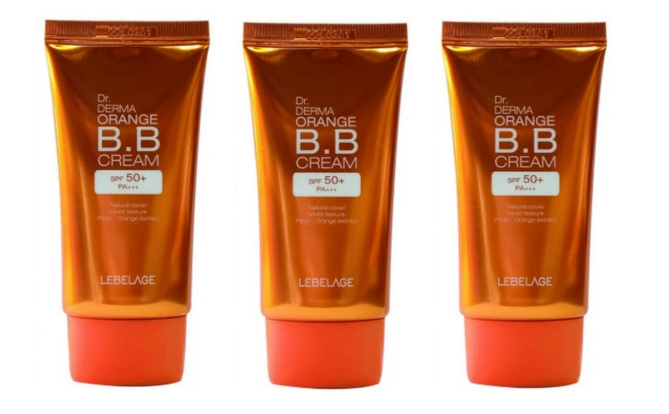 BB-крем Lebelage увлажняющий с экстрактом апельсина Dr. Derma Gold BB Cream Spf 50+ Pa+++, 30 мл - 3 штуки