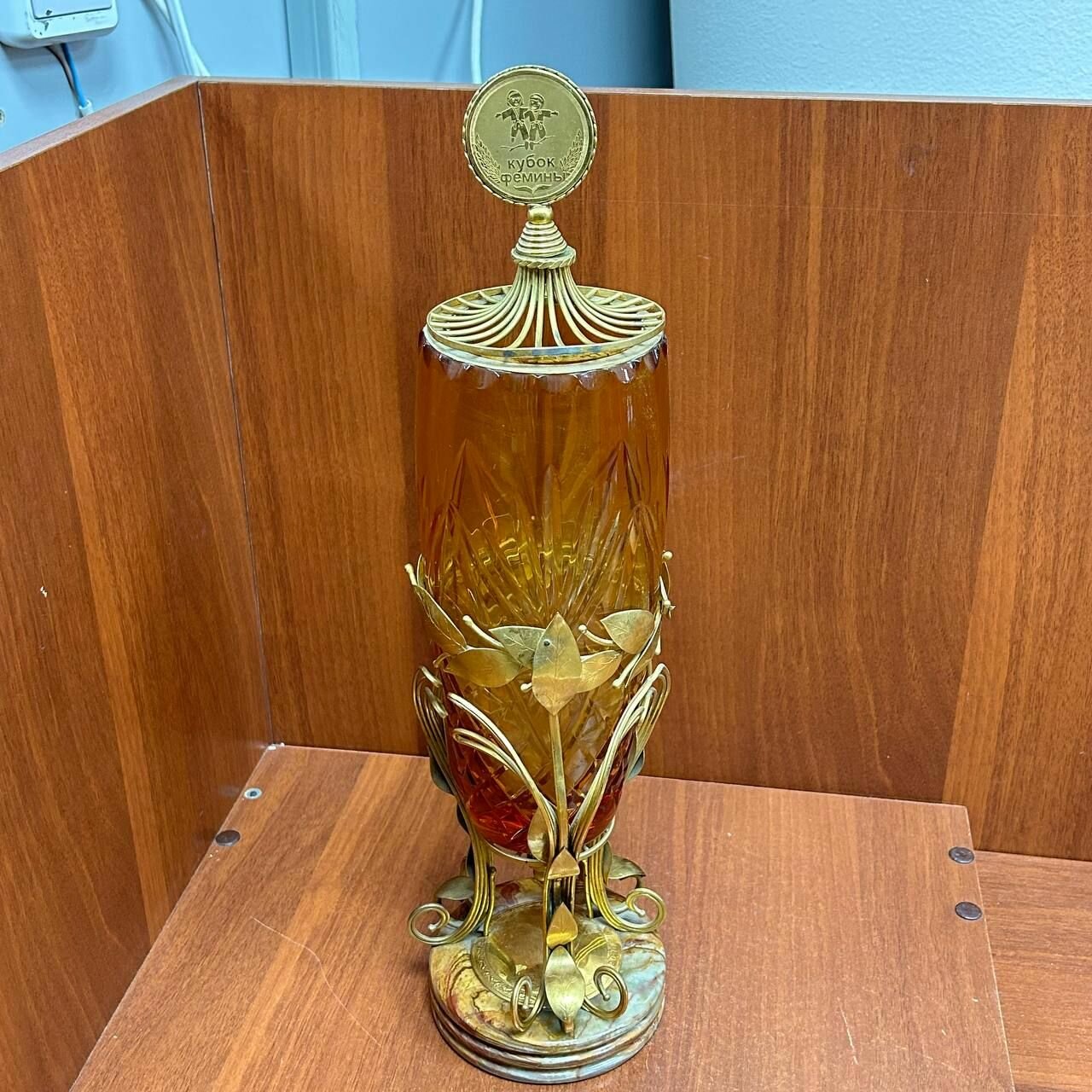 Кубок Фемины, Татарстан 2005 год, Мрамор и латунь, чешское стекло! Редкость!