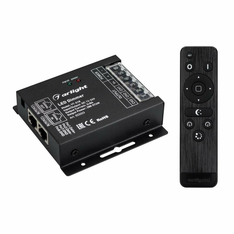 Диммер 023323 VT-S18-3x8A (12-24V, ПДУ Стик 12кн, RF)