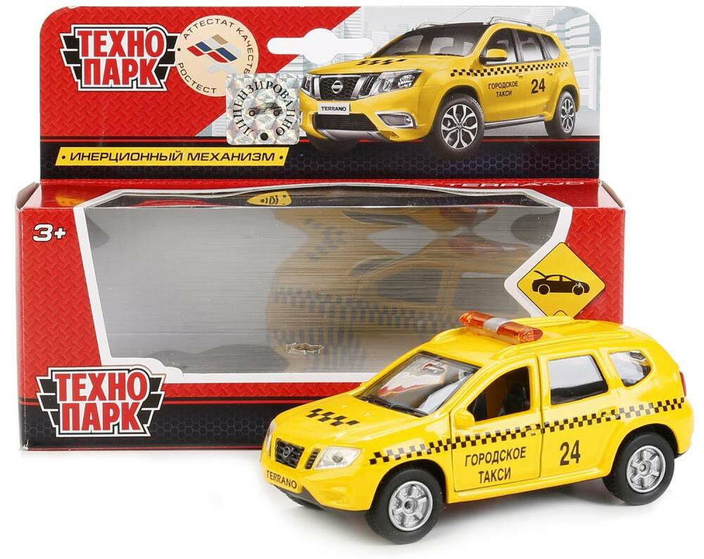 Машина "технопарк" металлическая. Инерционная NISSAN TERRANO такси 12 СМ