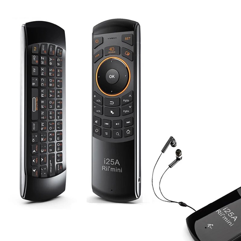 Rii i25A мини-клавиатура с мышью черная Russian Version