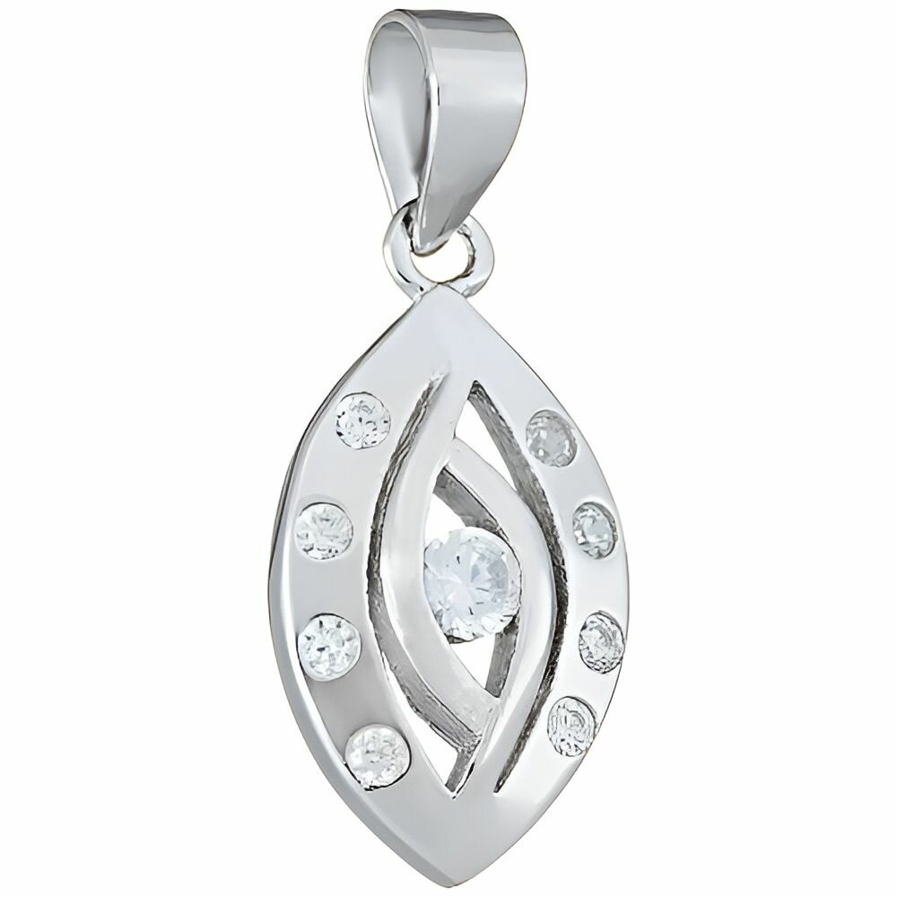 Подвеска, серебро, 925 проба, родирование, фианит