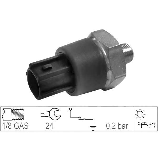 ERA 330697 (0910073 / 0986345007 / 12555) датчик давления масла\ Nissan (Ниссан) Almera (Альмера) 1.4-2.2 / 2.0d / Primera