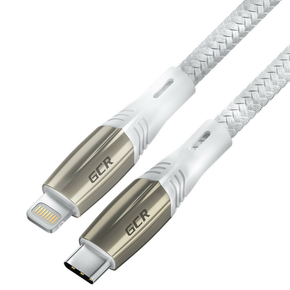 Кабель GCR USB Type-C - Lightning MFI (GCR-IPPD3N), длина 1 м, 1 шт, белый
