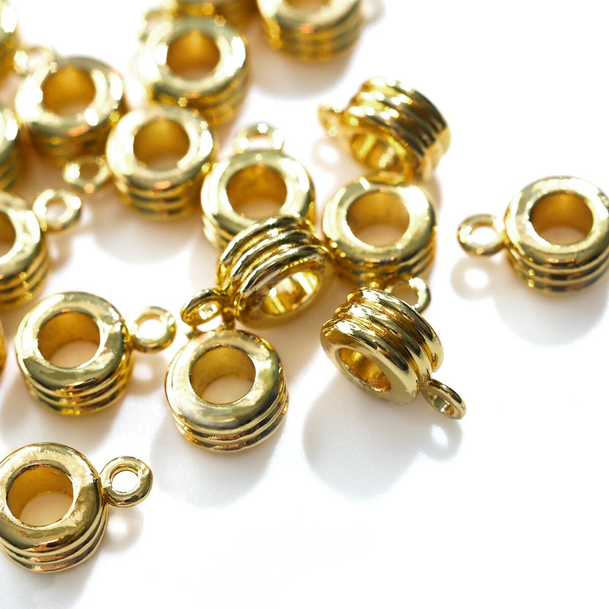 Бейл держатель для кулона и подвески 6 шт для бижутерии/украшений, позолота, 12х9х5 мм