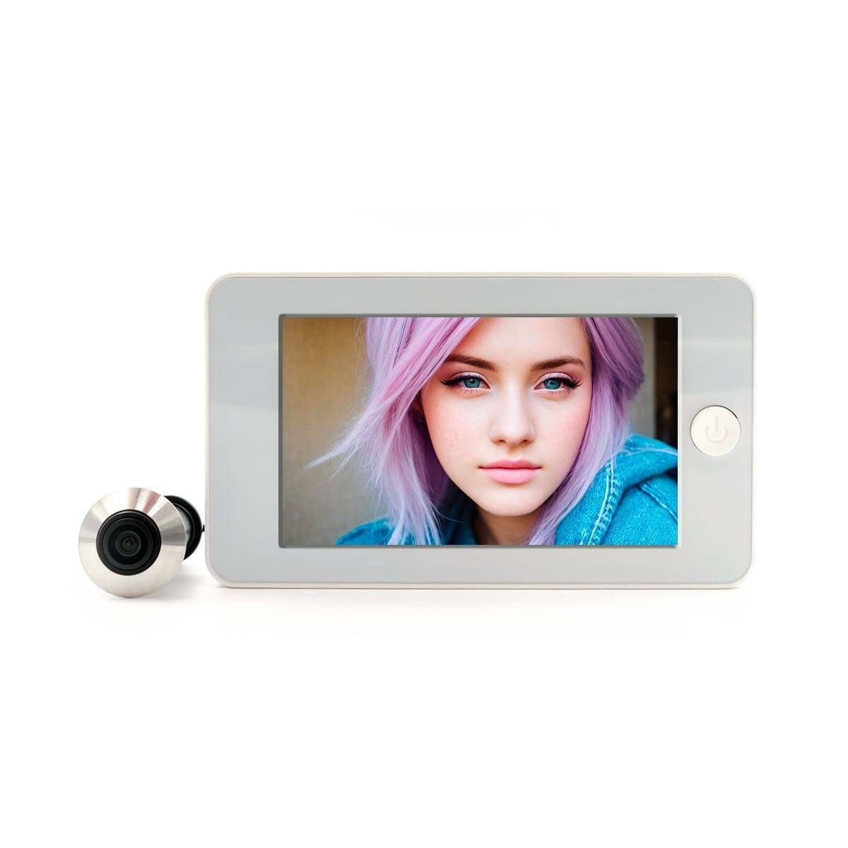 Видеоглазок в виде обычного i Home-GLAZ-W (N55487DV) цветной монитор 4,3 дюйма, угол обзора 160 град. Видеоглазок на дверь 40 - 110 мм. в квартиру.