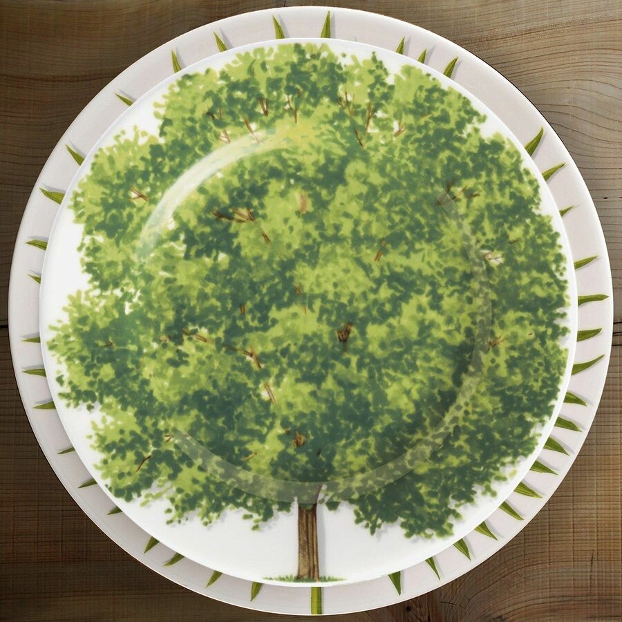 Тарелка плоская, TAITU, фарфоровая посуда для кухни, для сервировки стола, Wood 16 см, FREEDOM