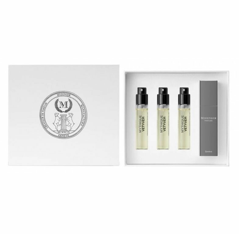 Mizensir mythique vetyver travel spray (travel case & 3x8 ml refills) - дорожный набор парфюмерной воды