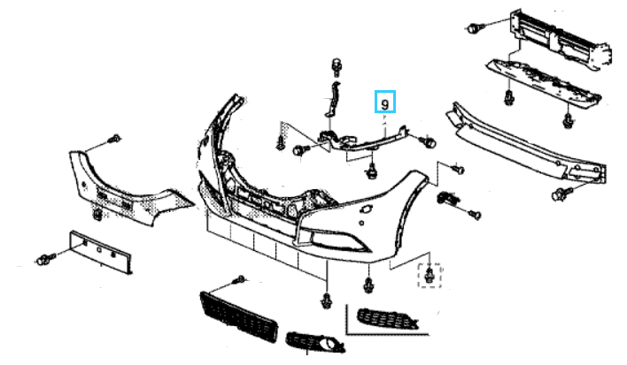 Балка, прав. часть передн. бампера; верхн. (Оригинал)