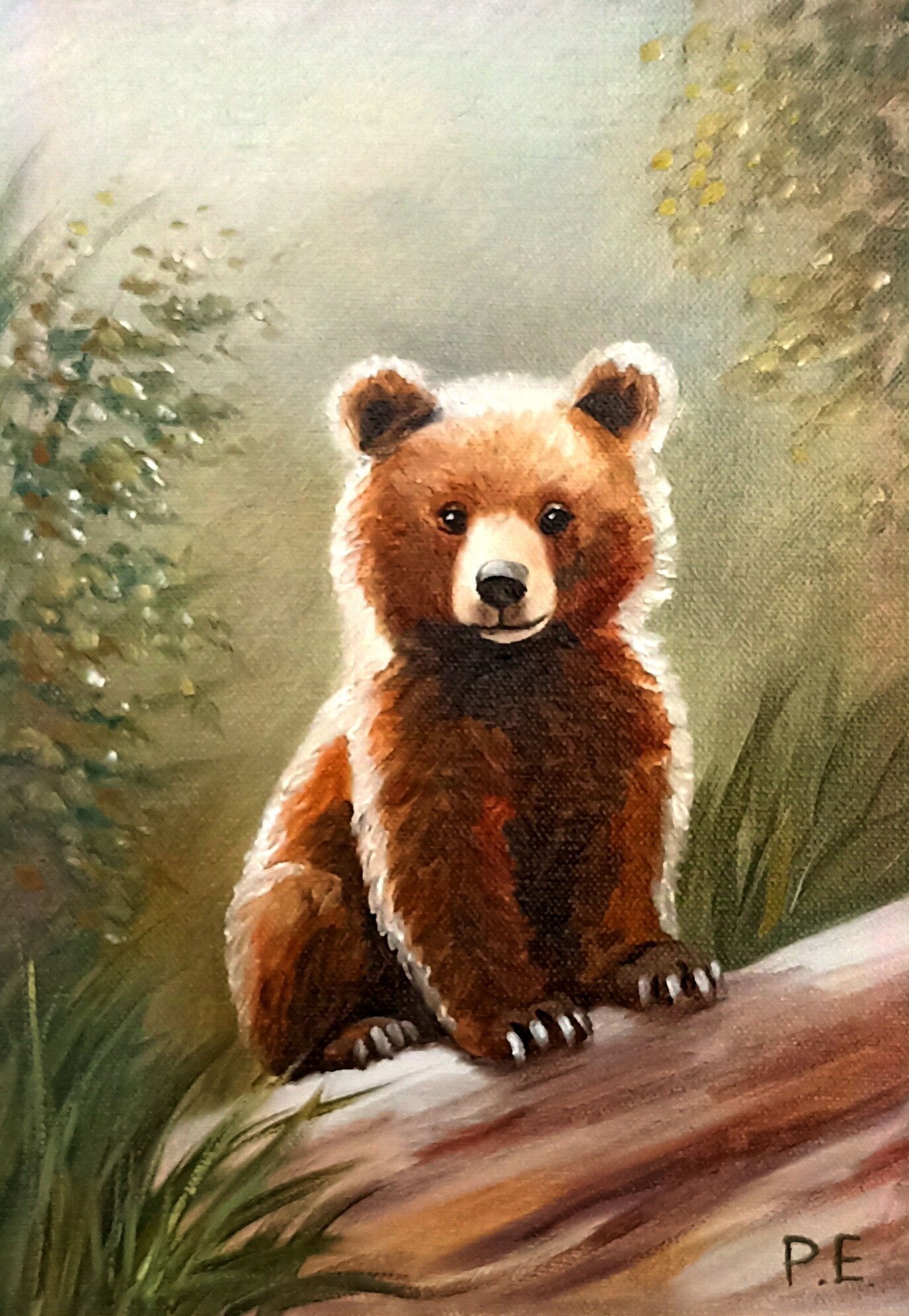 Масло/холст. 100% ручная работа, 100% живопись. Художественная мастерская Грëзы. Серия "МИР фауны". Мишка. Картина написана в технике Лейденский школы Голландской живописи (гладко, не мазками). 20х30 см.