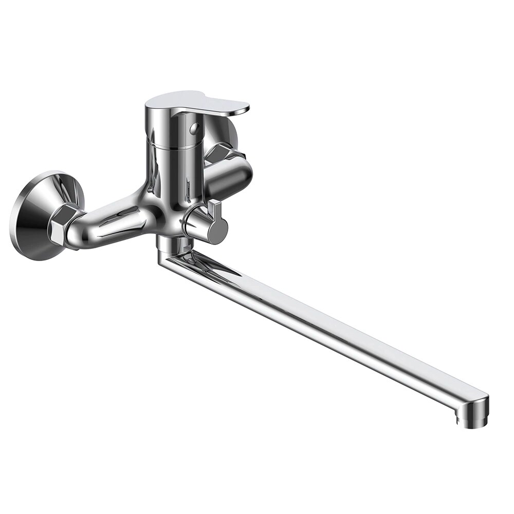 Смеситель для ванны VODA TD31 c длинным изливом и набором для душа хром