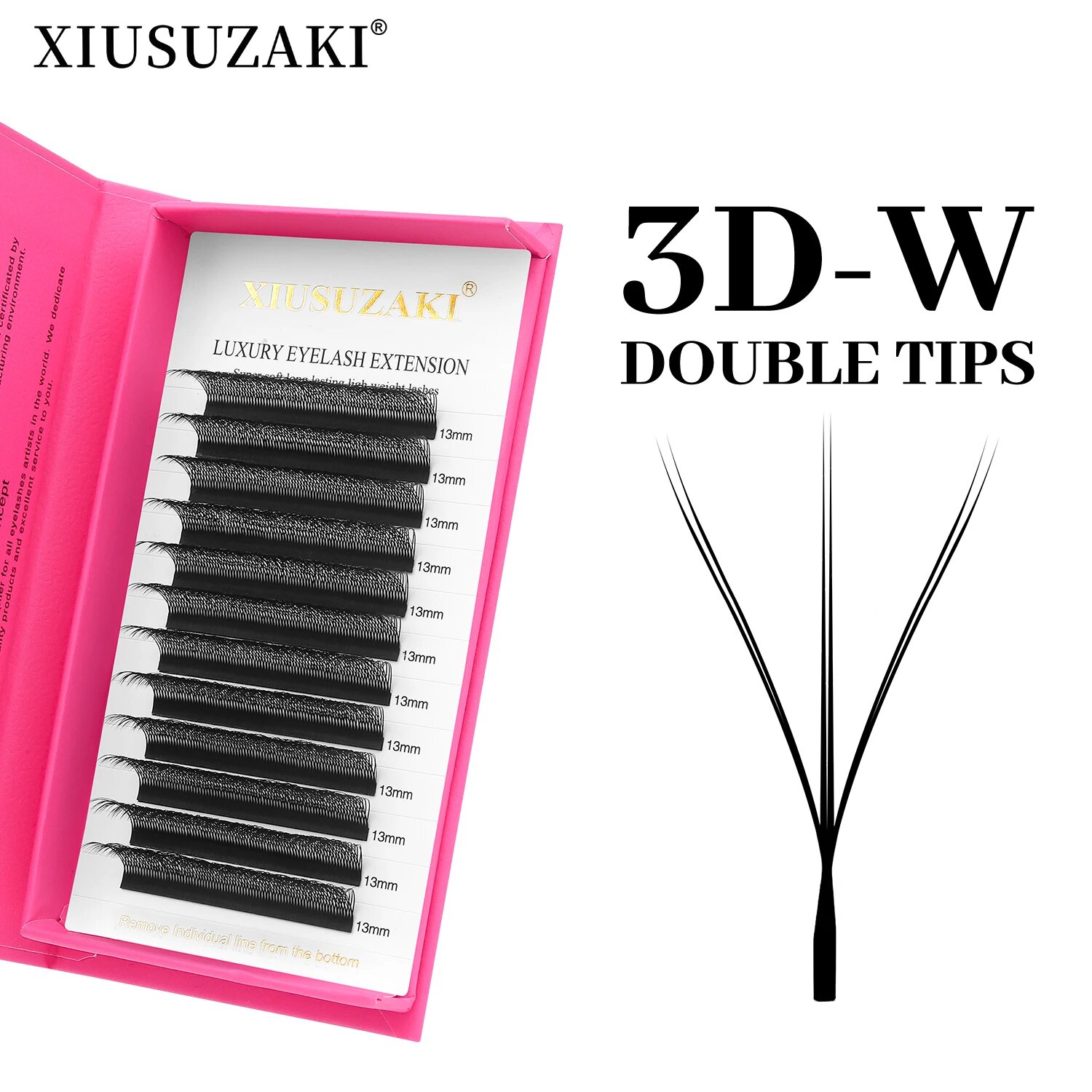 XIUSUZAKI 3D наращивание ресниц C изгиб, MIX 8-15mm, Double Tips