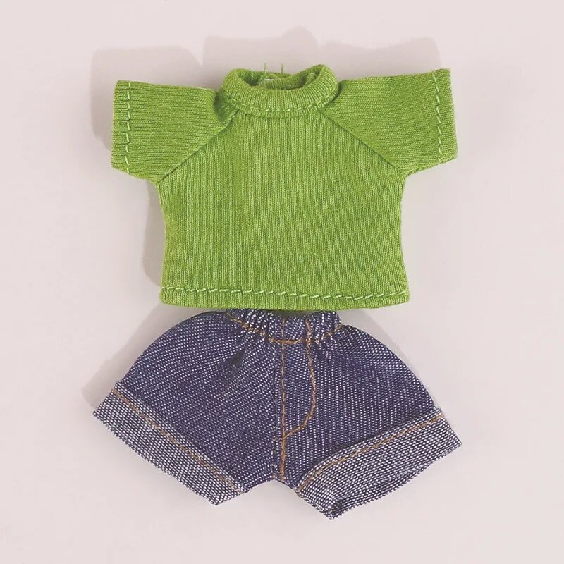 Об11 футболка и шорты из хлопка для кукол Зеленый, A (12)