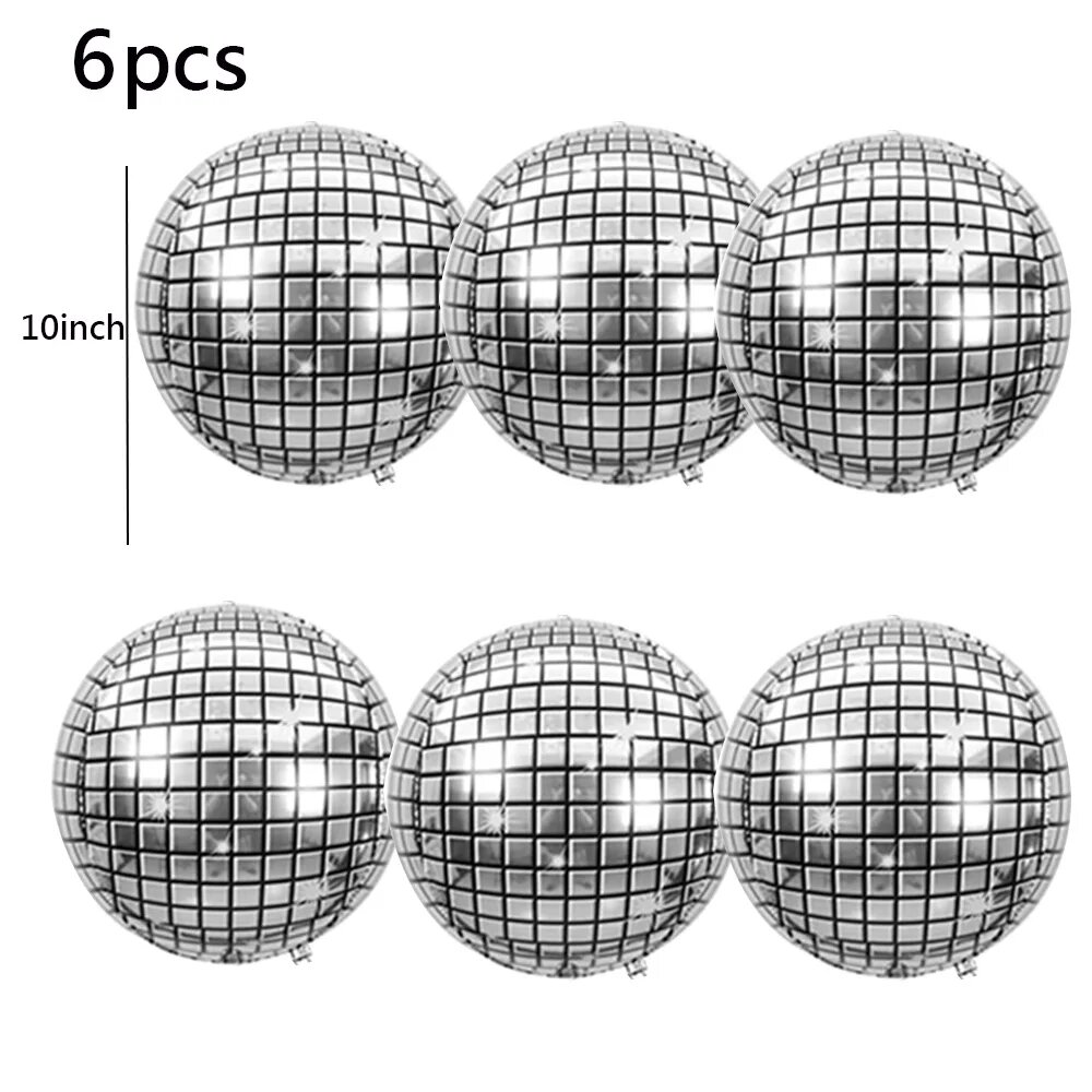 Диско-шар серебристый занавес из фольги 1set 6pcs