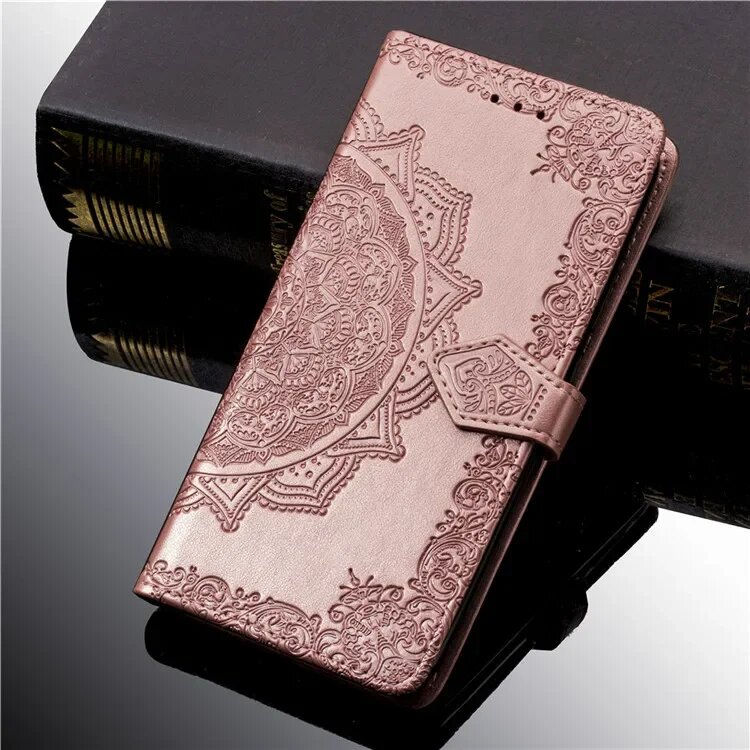 Кожаный чехол Rose Gold для Samsung Galaxy J6 Flip Case