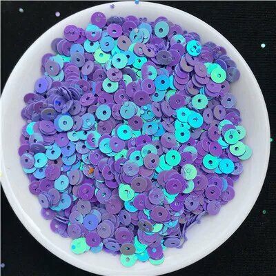 Пайетки плоские круглые, бирюзово-фиолетовые, AB, 10г, Mix Size