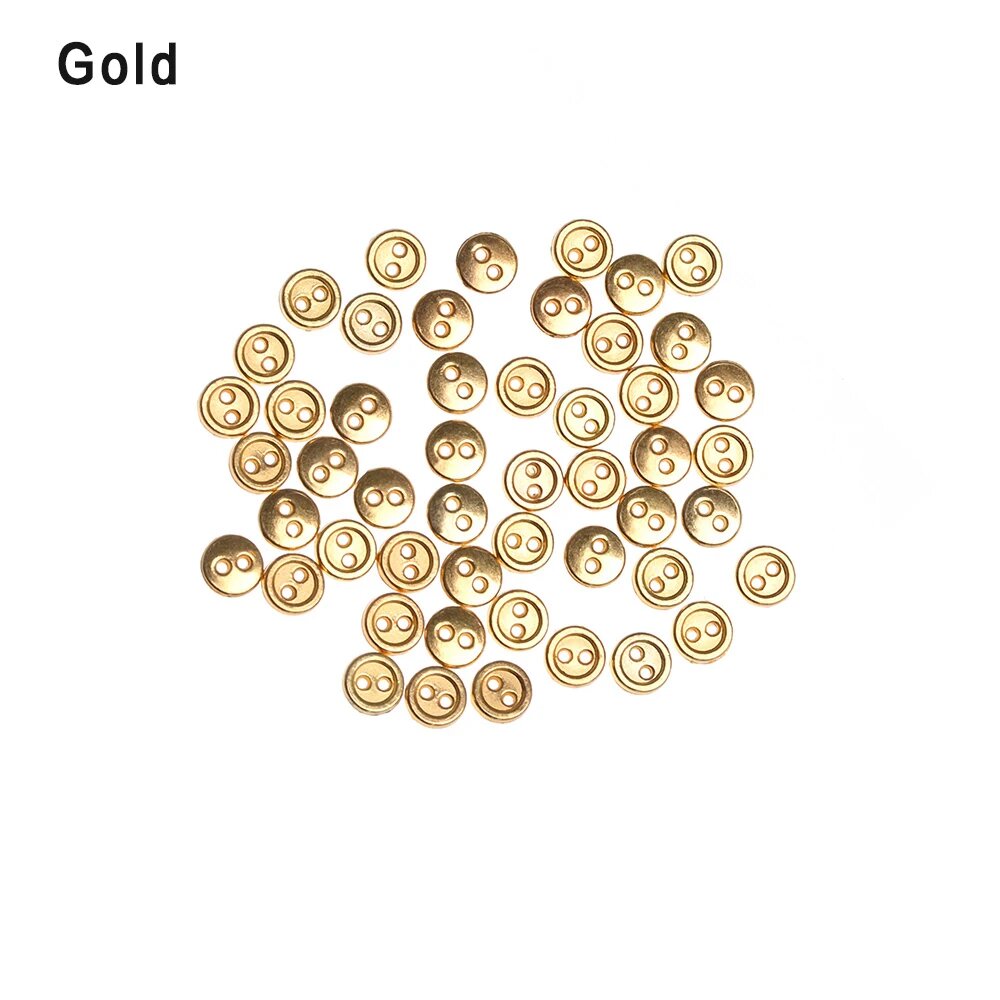 Металлические пуговицы для кукольной одежды «сделай сам», 50 шт, 3/4/5/6 мм 3mm, gold