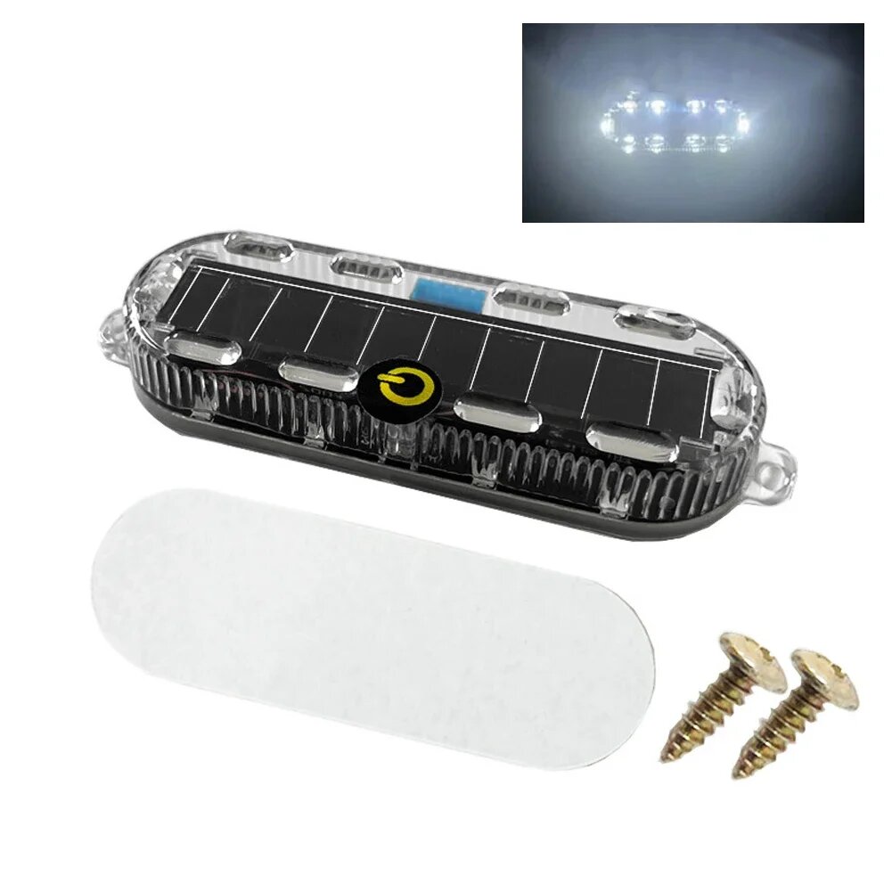 Автомобильный Стробоскоп на солнечной батарее белый