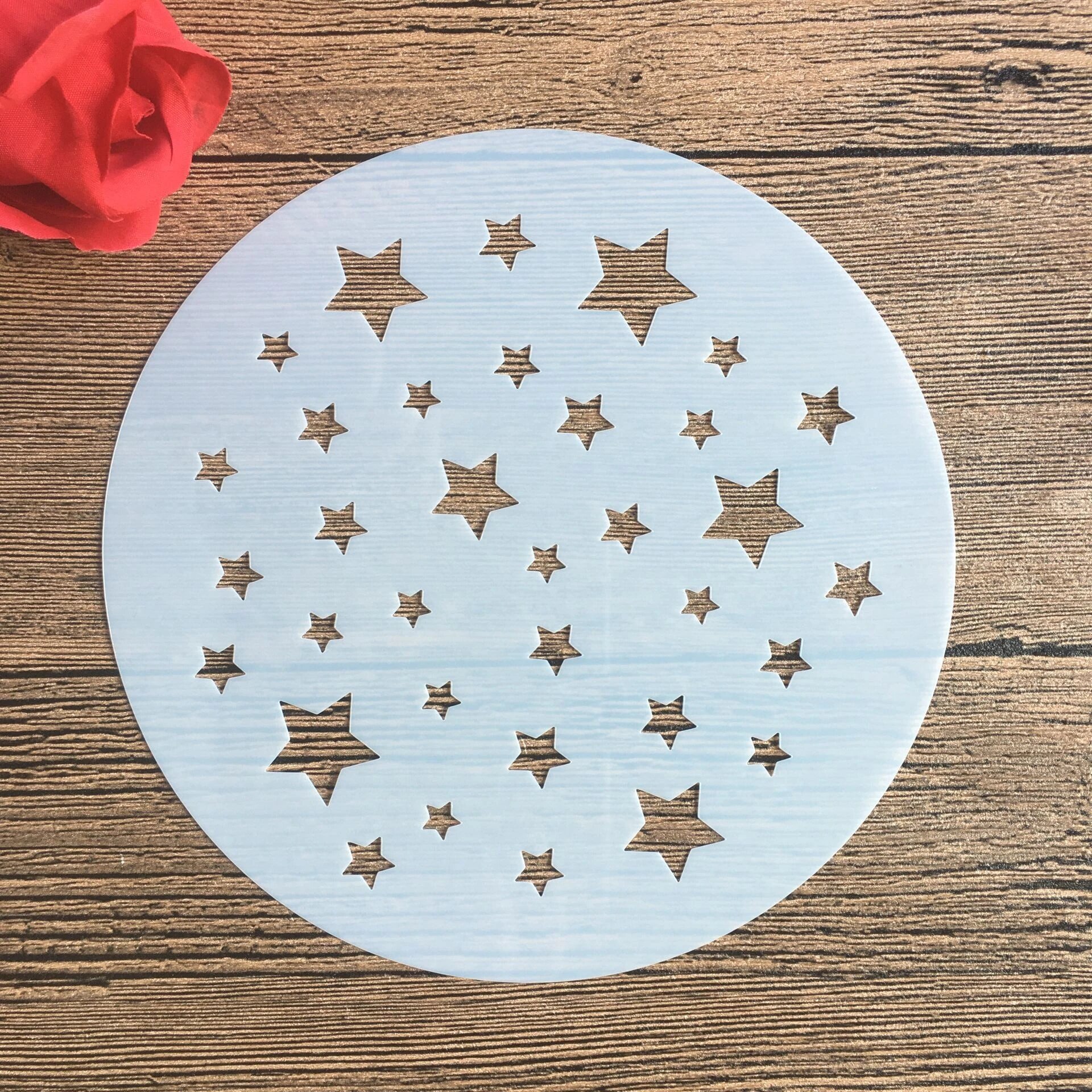 6-дюймовая форма для круглых цветов, сделай сам, узор, полый шаблон, трафареты для выпечки торта, сахарный порошок, сито, форма для граффити, плитка для рисования