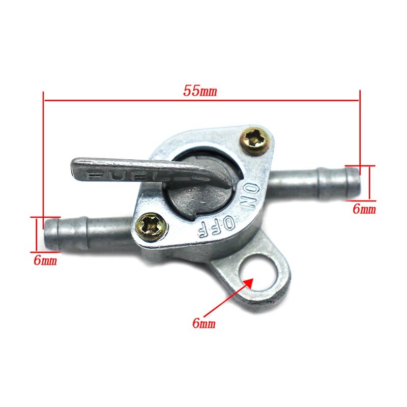 1 шт, топливный кран для скутера, газовый бензиновый клапан, переключатель топливного бака 6 мм для мотоцикла, мини-автоматический брелок для ключей, аксессуары для двигателя