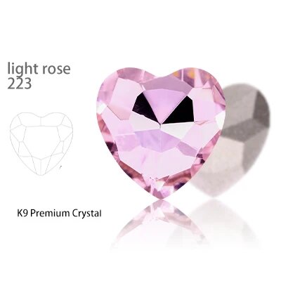 Хрустальные сердечки PIPATIAN 8/10/12/14 мм Розовый, 14mm, Light rose