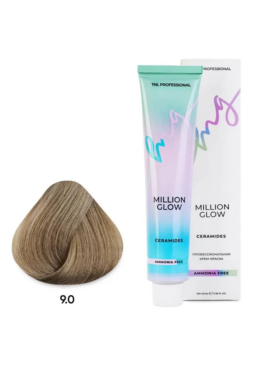 Крем-краска безаммиачная для волос Million glow Ammonia free collection Ceramides 9.0