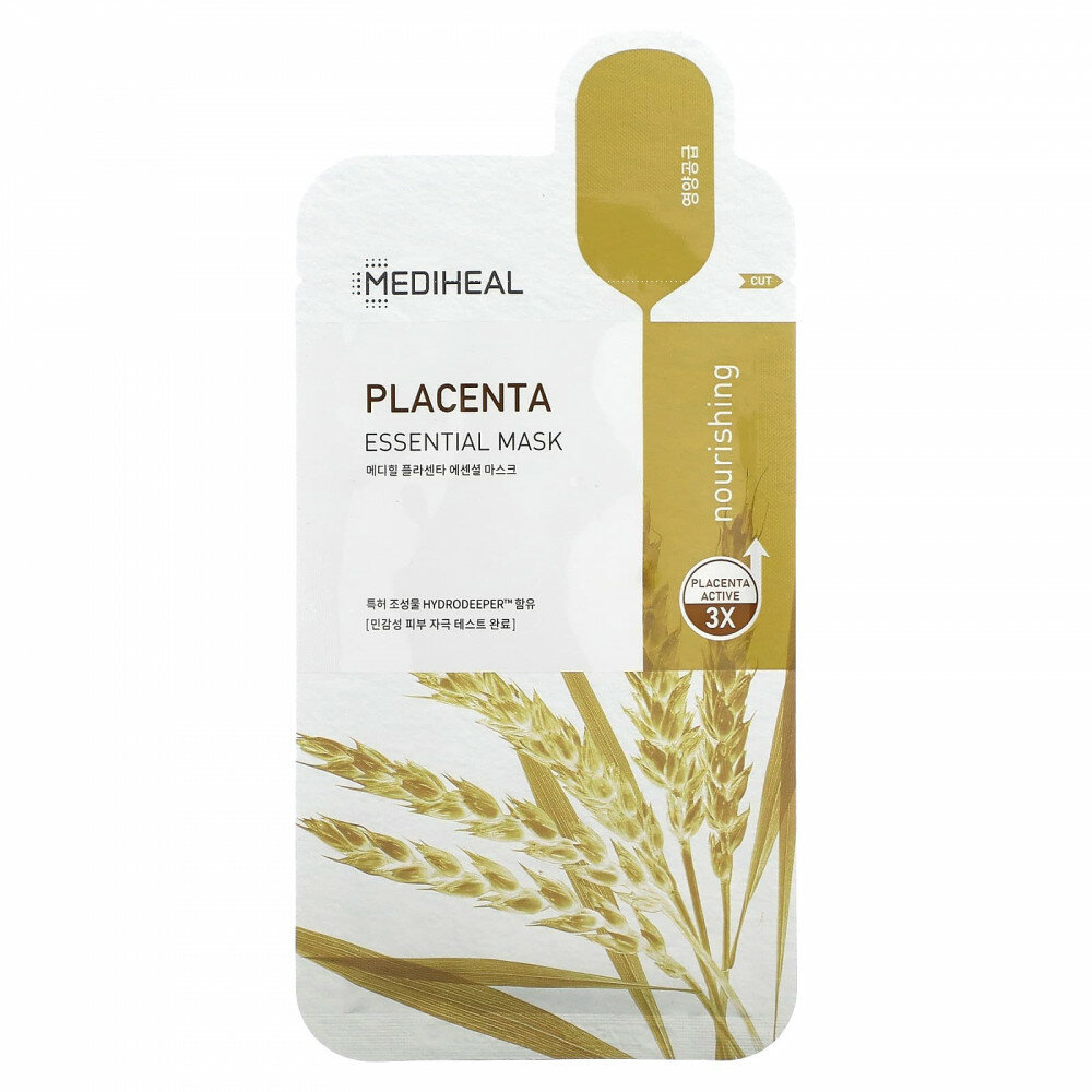MEDIHEAL, Placenta, Essential Beauty Mask, 1 шт, 24 мл (0,81 жидк. унц.)
