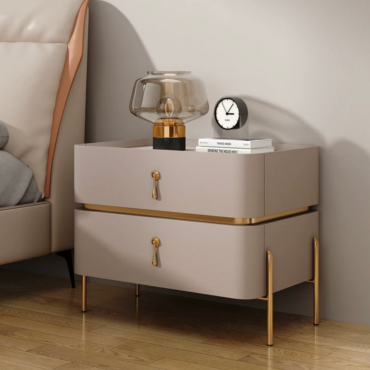 Прикроватная тумбочка Betty (Цвет светло-бежевый / 45см)