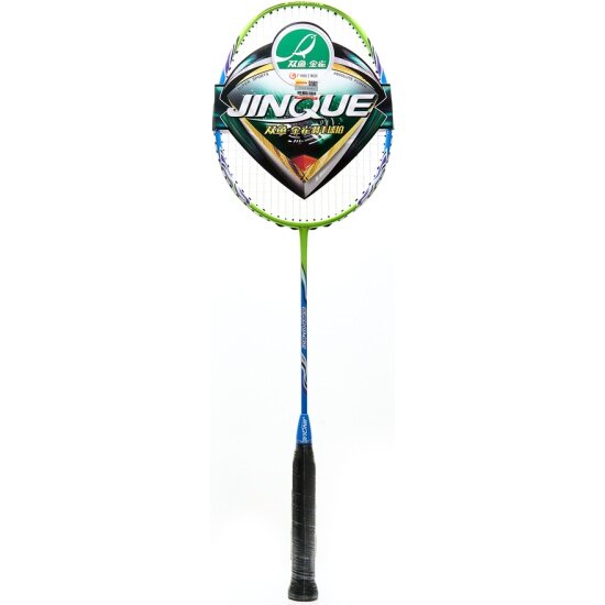Ракетка для бадминтона Double Fish JINQUE QT-1601, для продвинутых, карбон со струнами, литая, голубой