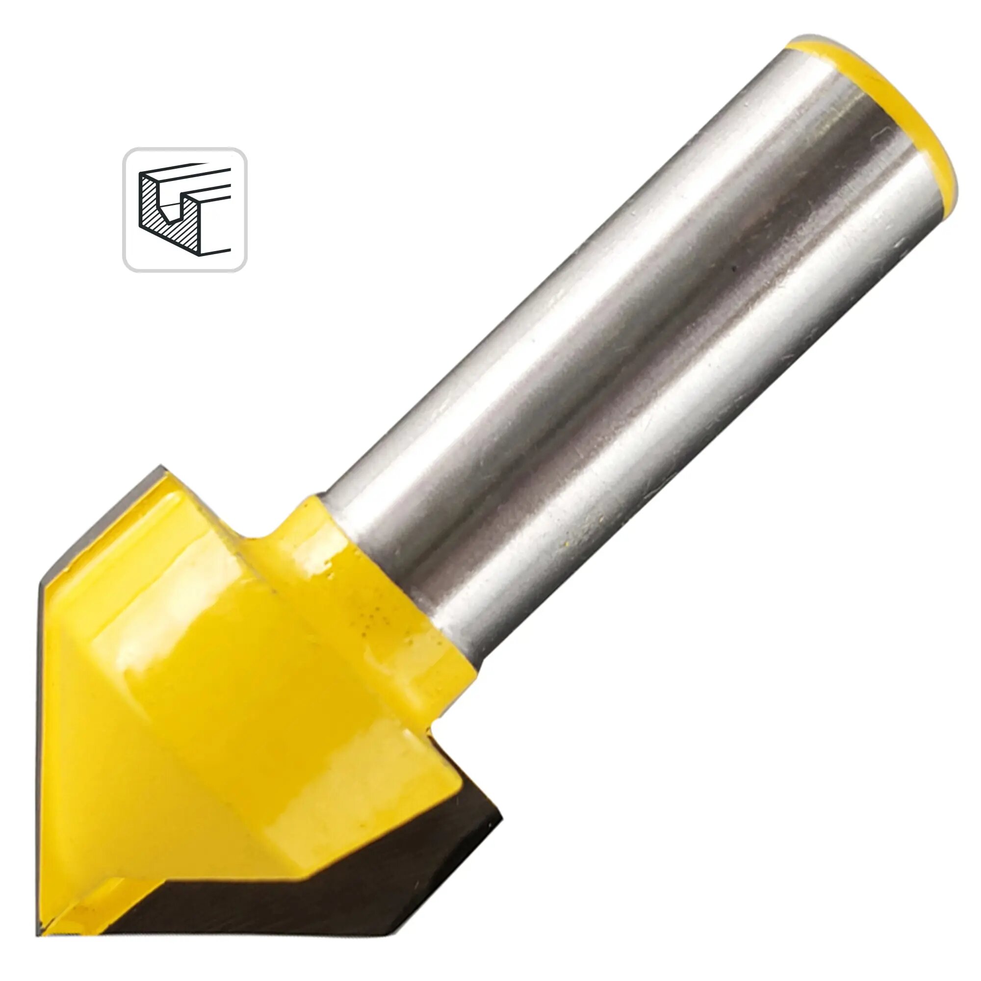 Фреза по дереву пазовая V-образная 553363 25.4x20.7 мм хвостовик 12 мм для канавок