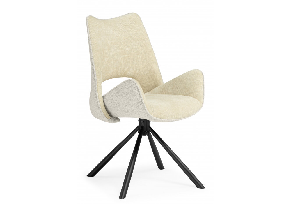 Стул Balaton woodville бежевый, велюр и металл, мягкое сиденье, с подлокотниками