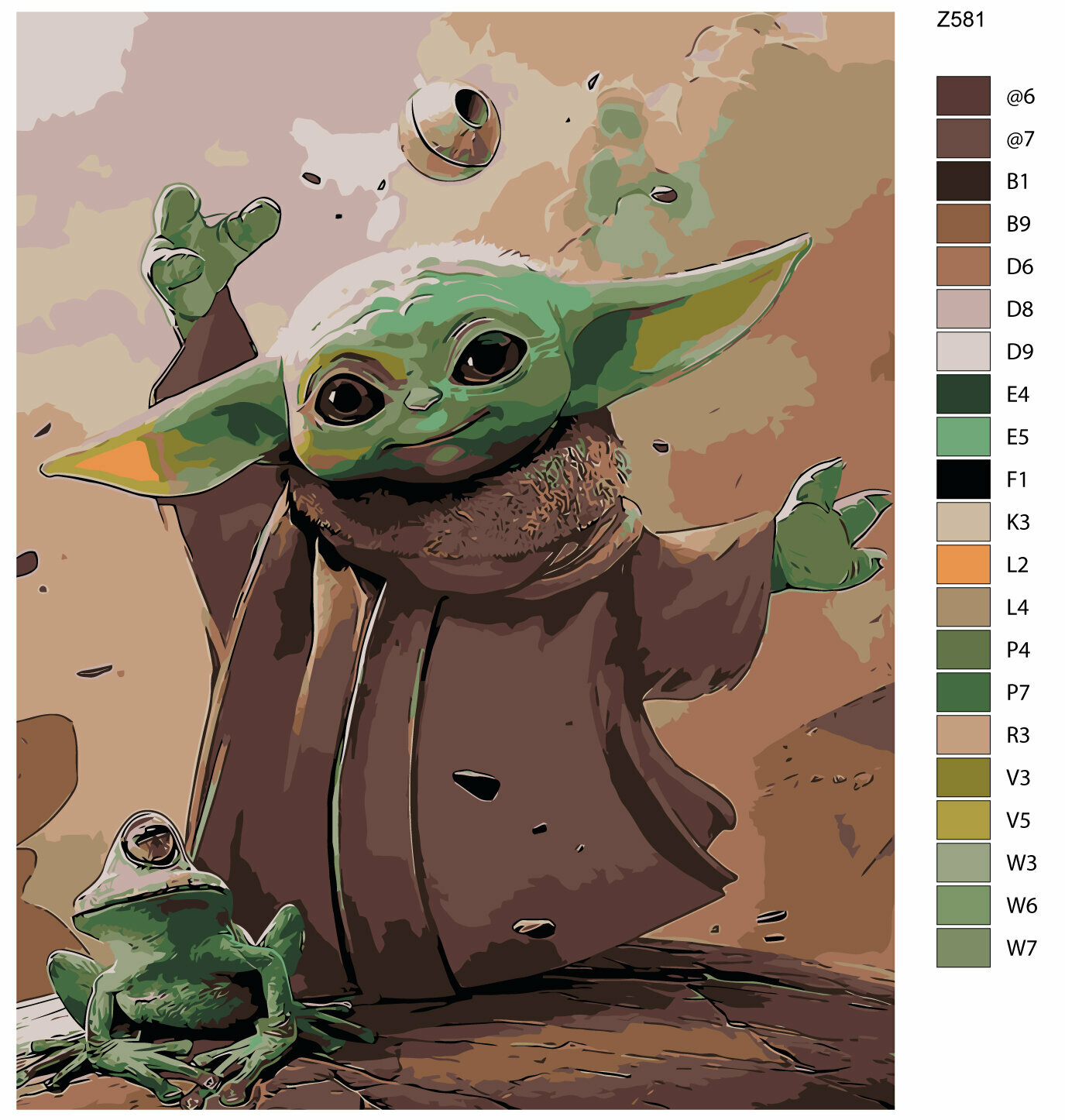 Картина по номерам Z-581 "Грогу. Звёздные войны" 40x50