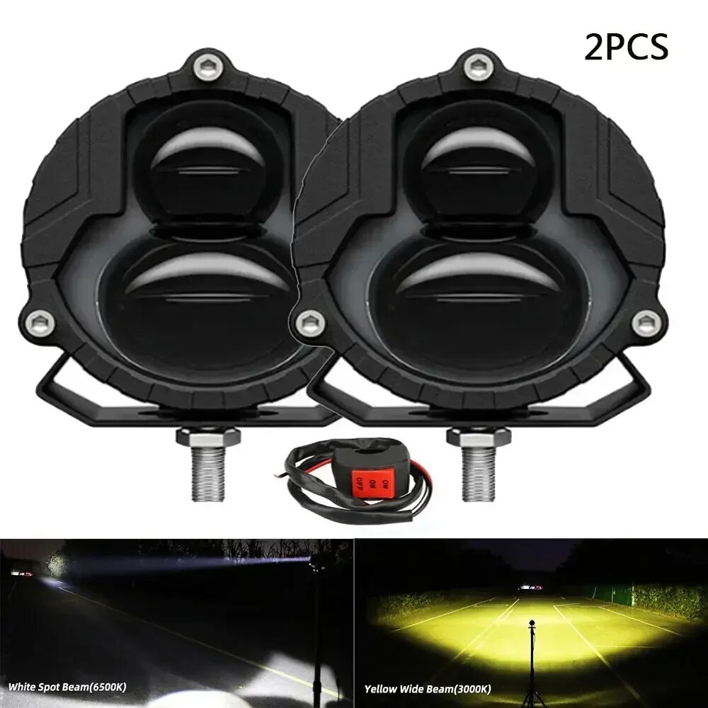 2 шт. светодиодные стручки, лазерные рабочие противотуманные фары для мотоциклов, супер яркие передние фонари для вождения по бездорожью 4X4 для лодок, внедорожников, квадроциклов, грузовиков
