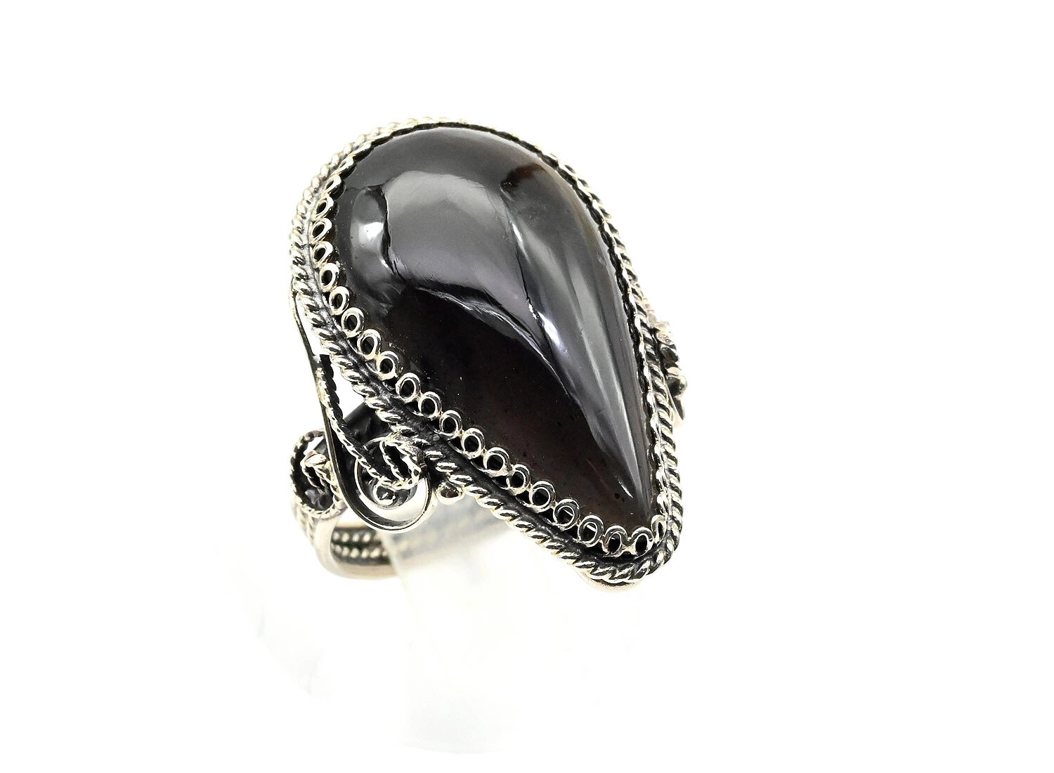 Кольцо, обсидиан