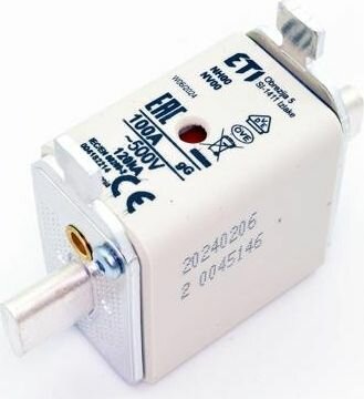 Предохранитель ETI 004182214 плавкая вставка, gG, 100А, 500ВAC, NH00, WT-NH, 1 шт