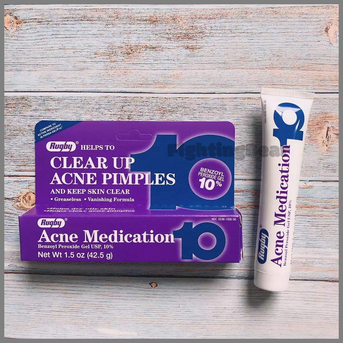Гель от акне и прыщей Rugby для проблемной кожи, Benzoyl peroxide 10%, 42,5 гр
