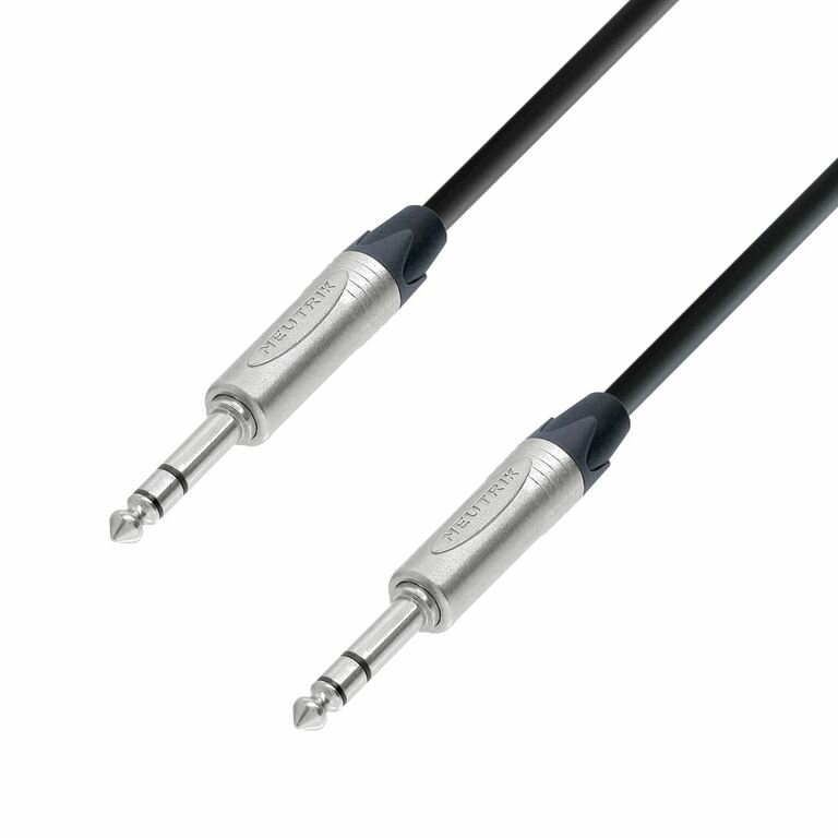 Adam hall k5bvv0150 - кабель аудио neutrik trs 6.3 mm stereo - trs 6.3 mm stereo, 2 x 0.22 мм2, 1.5 м, черный
