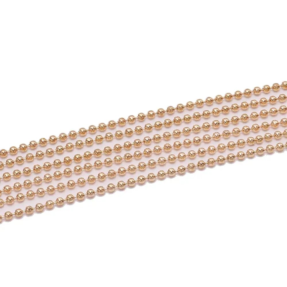 Металлические шариковые цепочки для бижутерии YouYoungDifferent 1.2mm, KC Gold