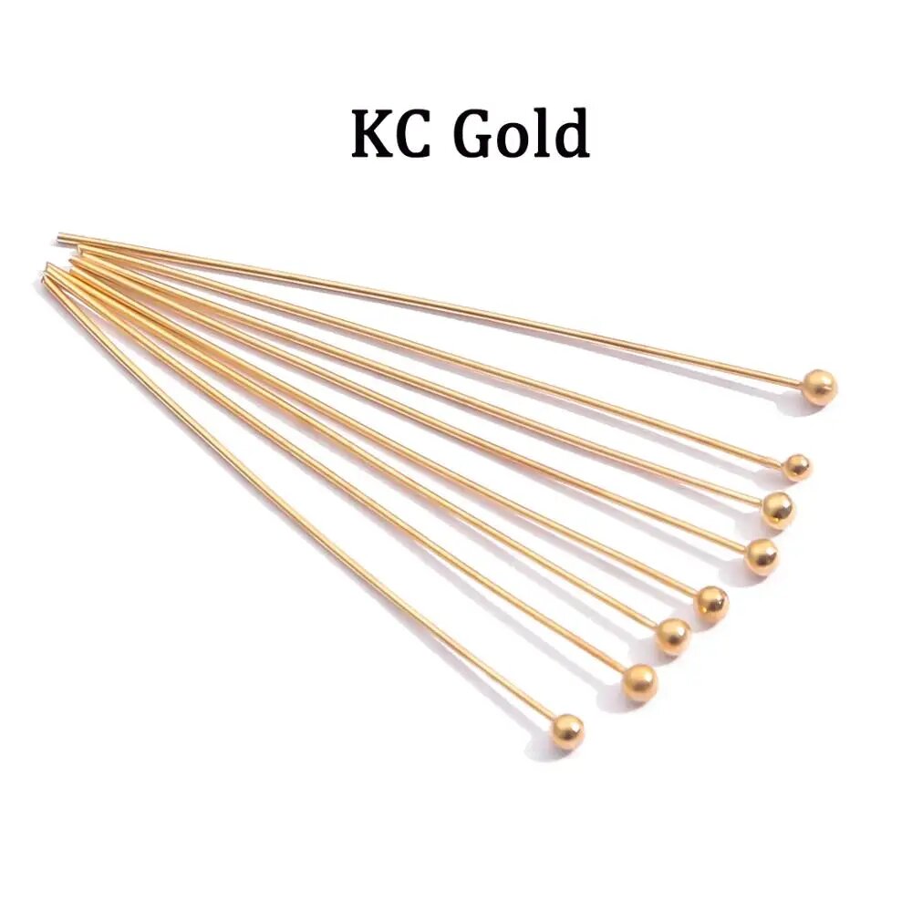 Медные золотые булавки с шаровой головкой 16 20 25 30 40 50 мм nc 25mm, KC Gold