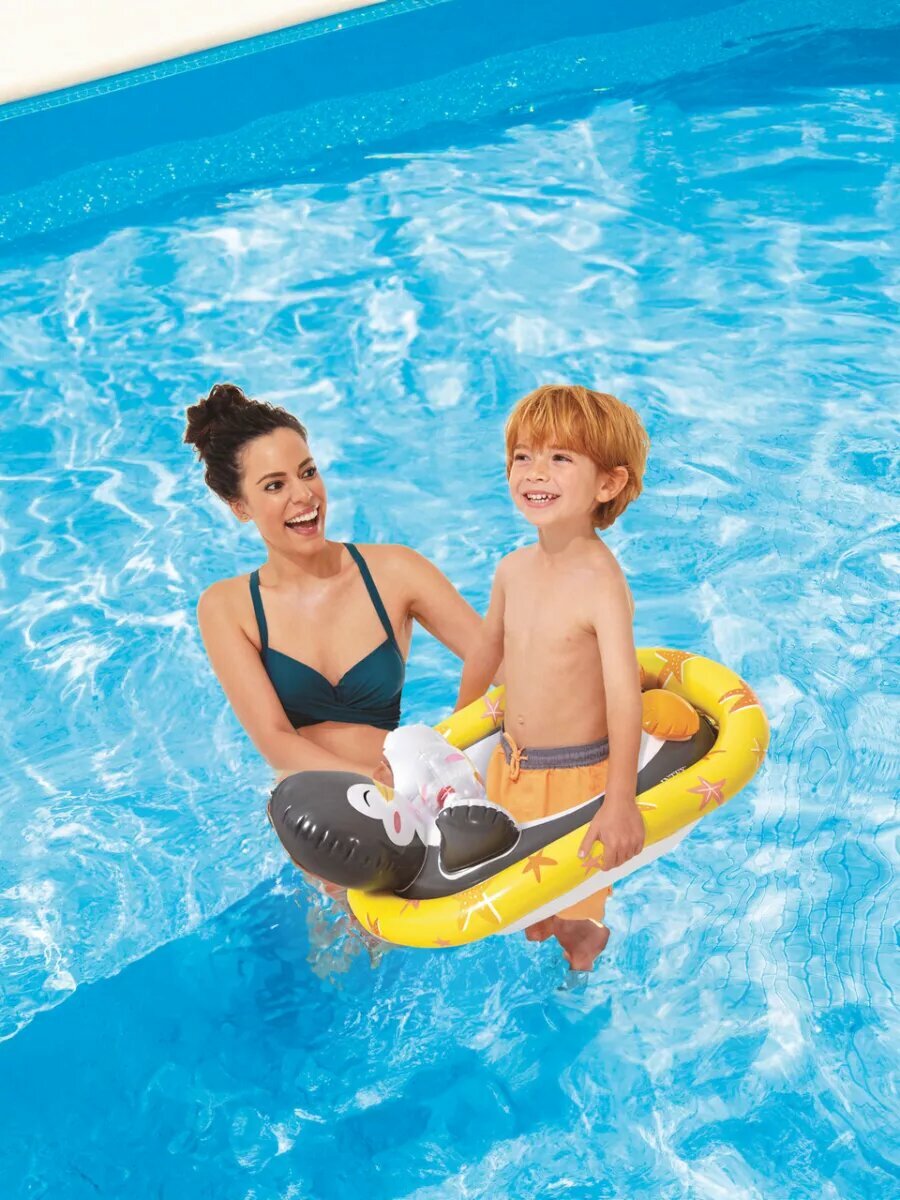 Круг для плавания надувной детский с ножками INTEX, винил, до 23 кг