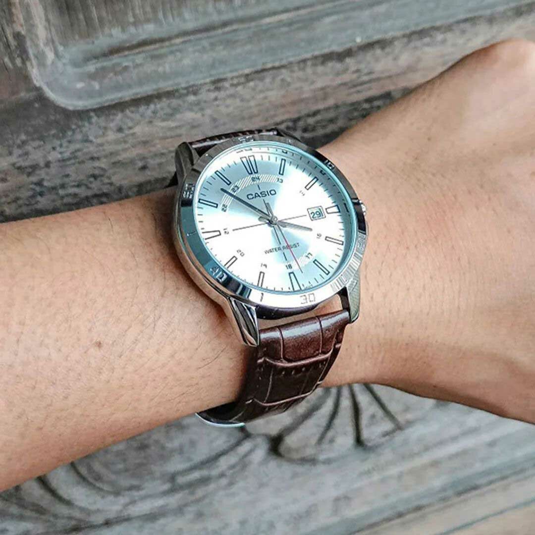 Наручные часы CASIO Collection, серебряный/коричневый — фото 1