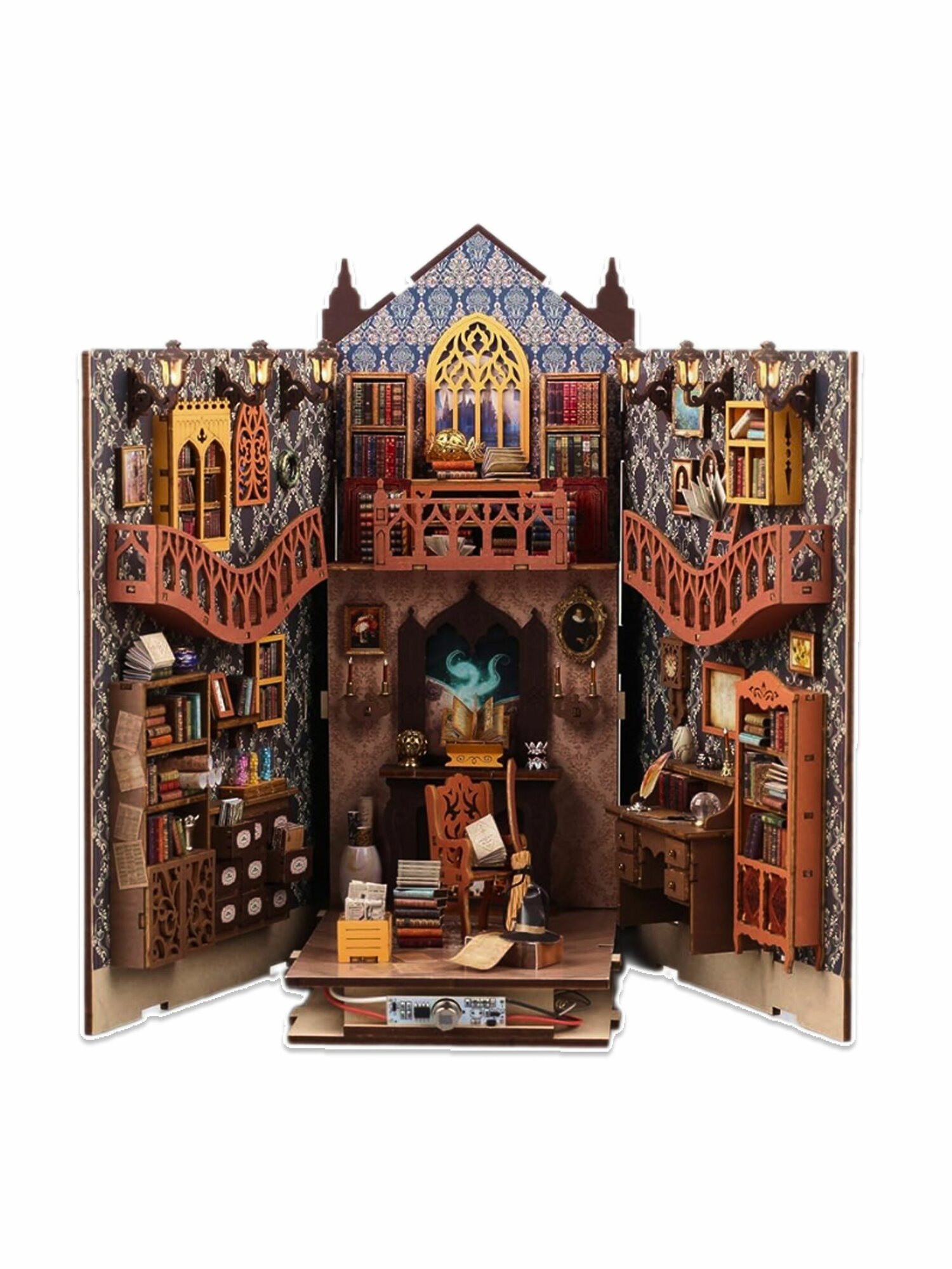 Румбокс "Гостиная Хогвартс" Магическая библиотека / интерьерный конструктор / сборная модель с подсветкой