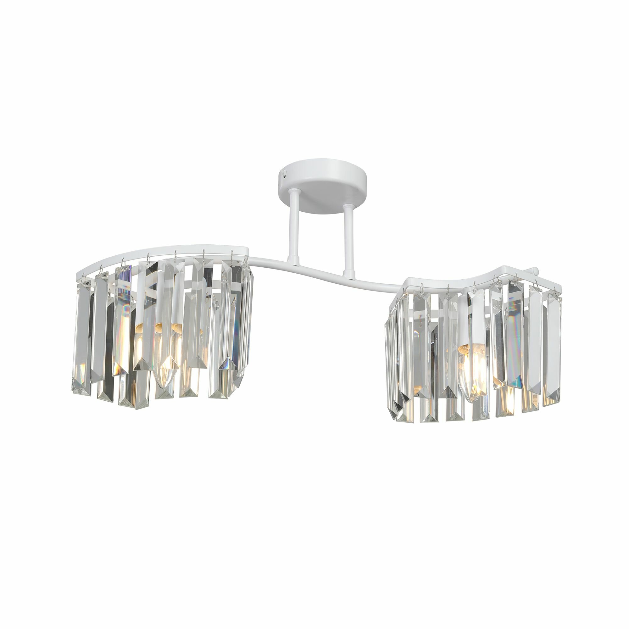 Люстра потолочная Vitaluce V5884-0/2PL, 1 лампы, E14 макс. 40Вт, 6м2, цвет белый матовый. %Распродажа!%