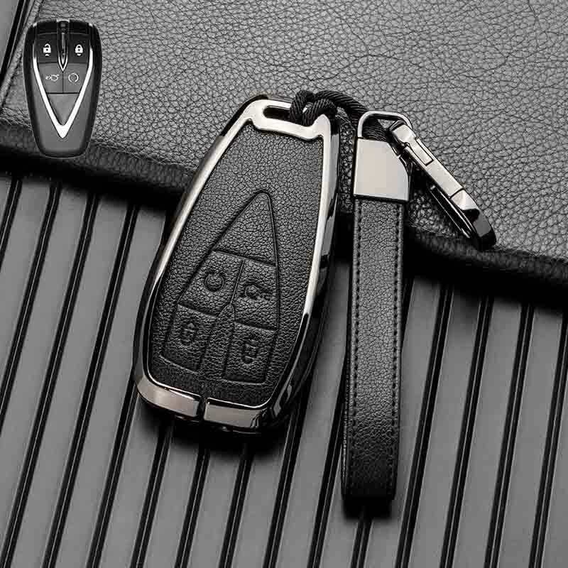 Чехол для автомобильного ключа для Changan, 4 кнопки, кожа, металл