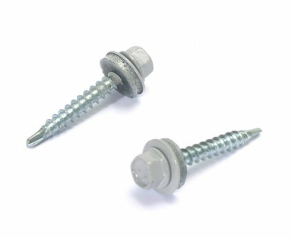 Саморезы кров 4,8x38 RAL7004 св сигнал серый (600мл)150шт