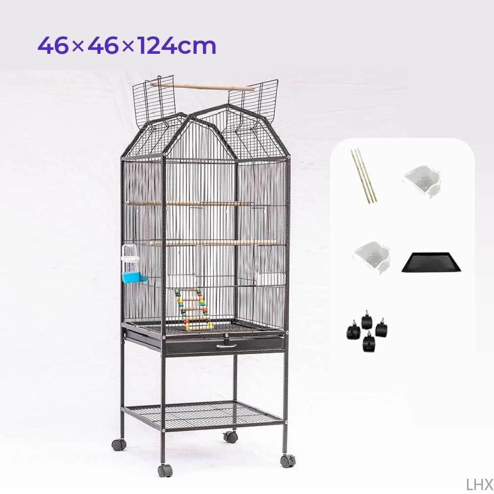 Большая клетка для птиц, 46*46*124 см, подходит для попугаев и других мелких и средних птиц