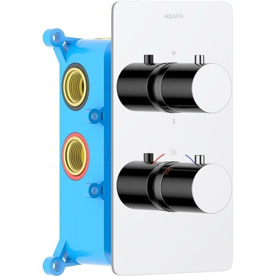 Встраиваемый смеситель Aquatek AQ1393CR европа термостатический 3 режима (внешняя и скрытая часть)