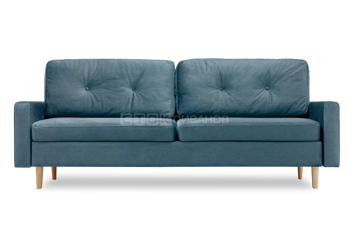 Диван Сток Диванов Норвегия Ocean серо-синий, механизм пантограф, на ножках